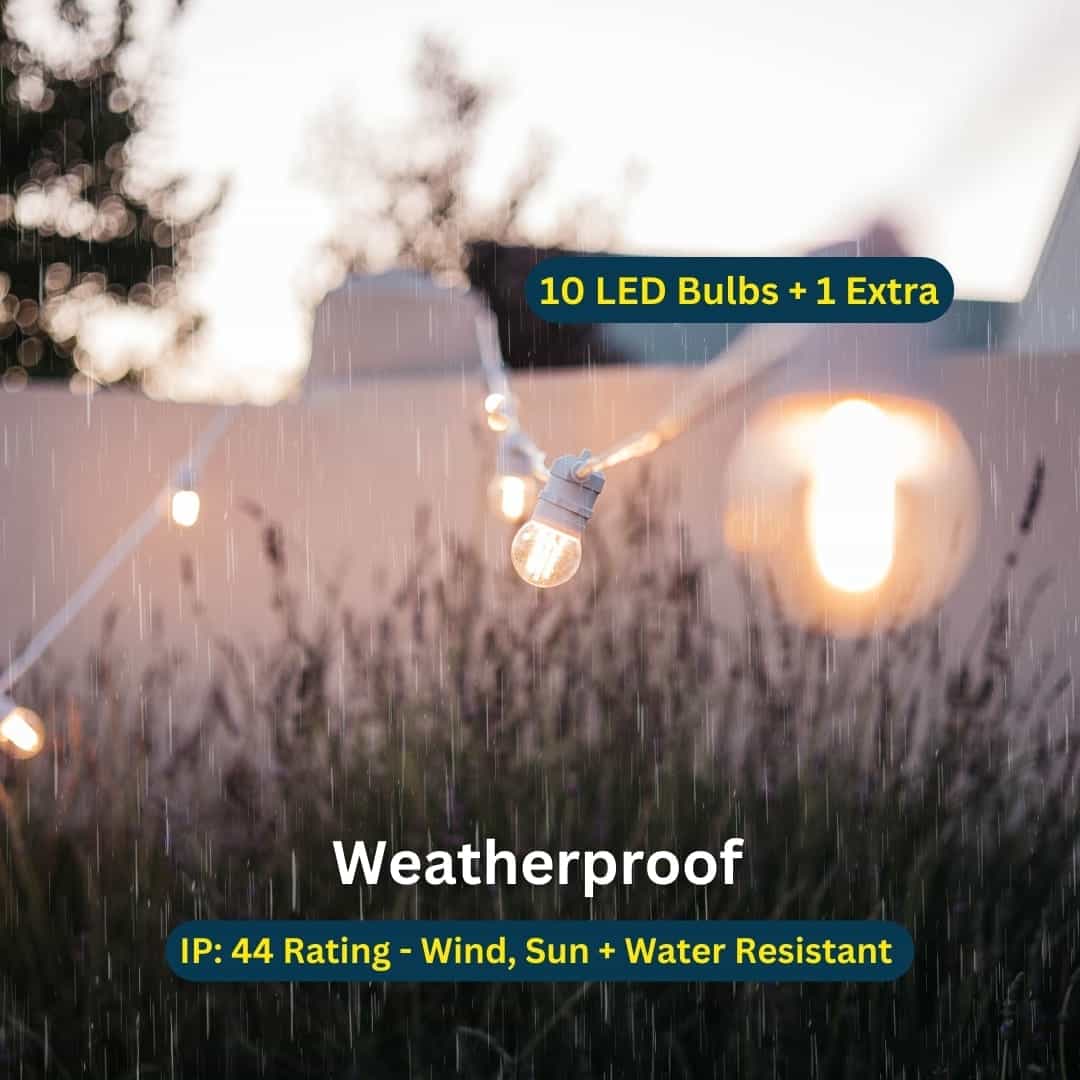 10m Warm White LED String Lights | Perfect for your Outdoors
