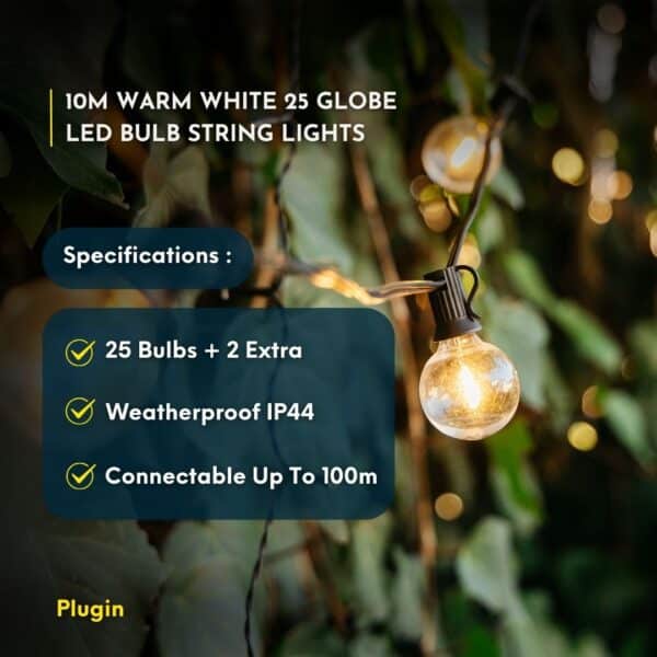 Outdoor String Lights - 10m | Patio Lighting