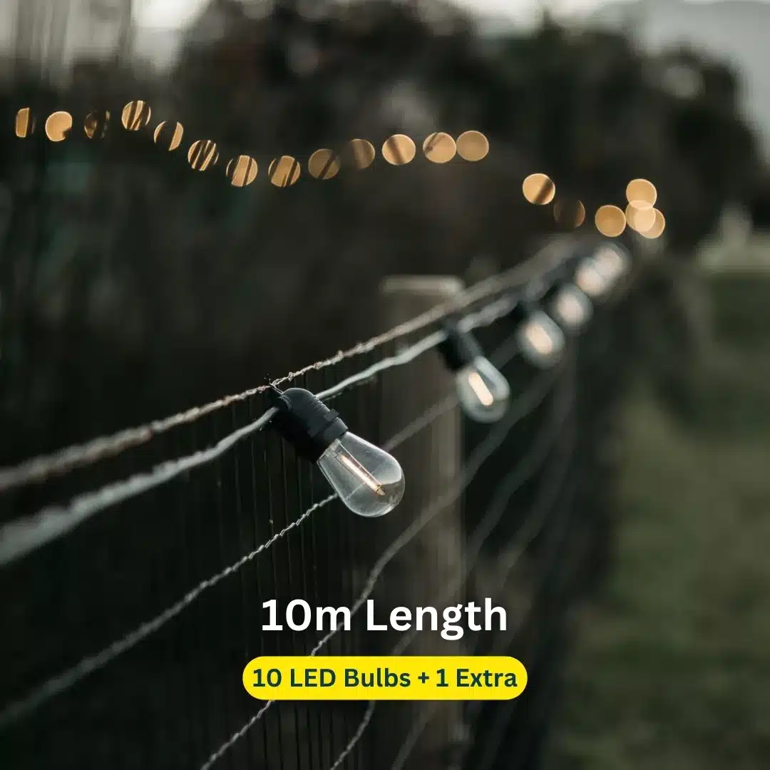 Solar 10m LED Heavy Duty Festoon String Lights