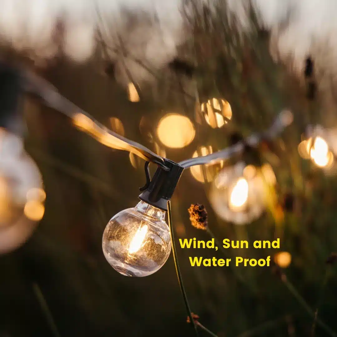 10m Solar Powered Warm White 25 LED Bulbs Outdoor String Light ...