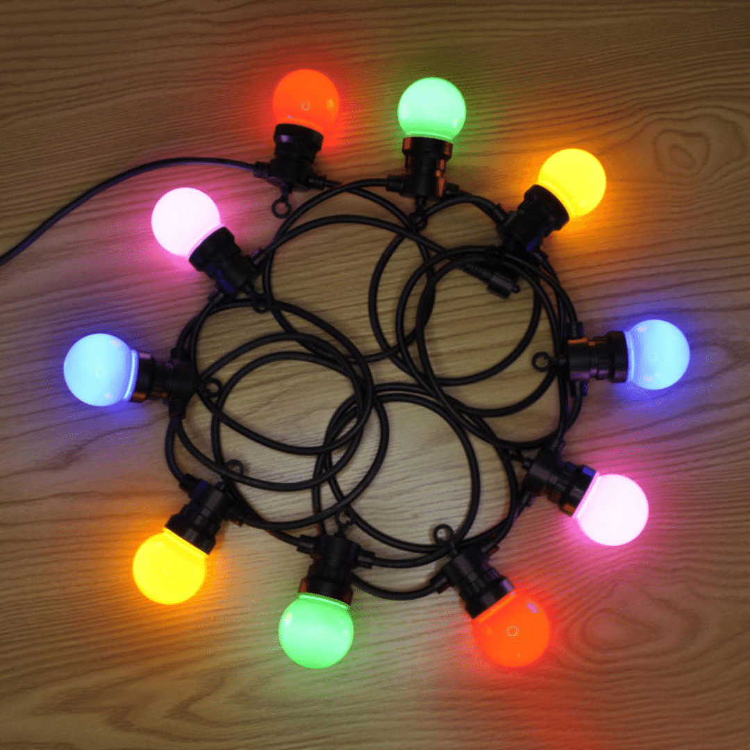 Solar 10m Multi-Colour String Lights | Festive Atmosphere