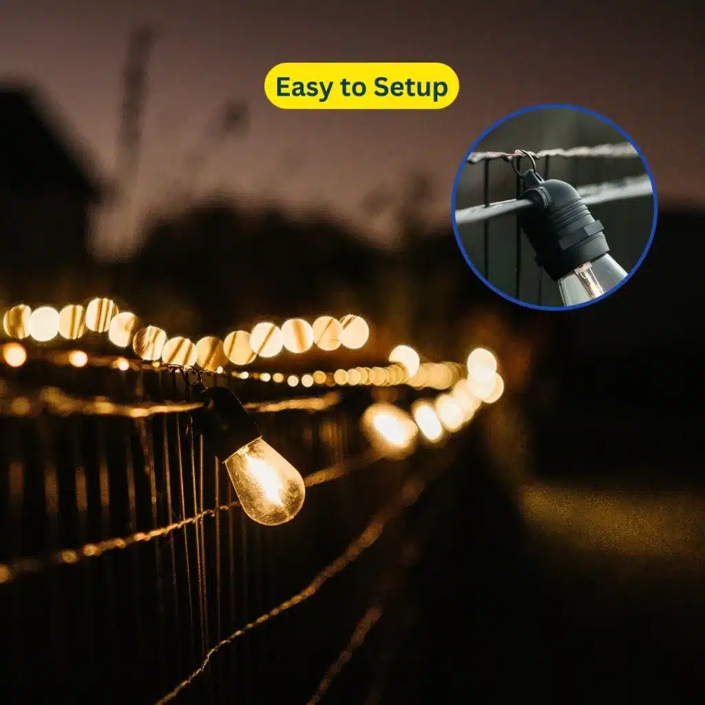 Solar 10m LED Heavy Duty Festoon String Lights