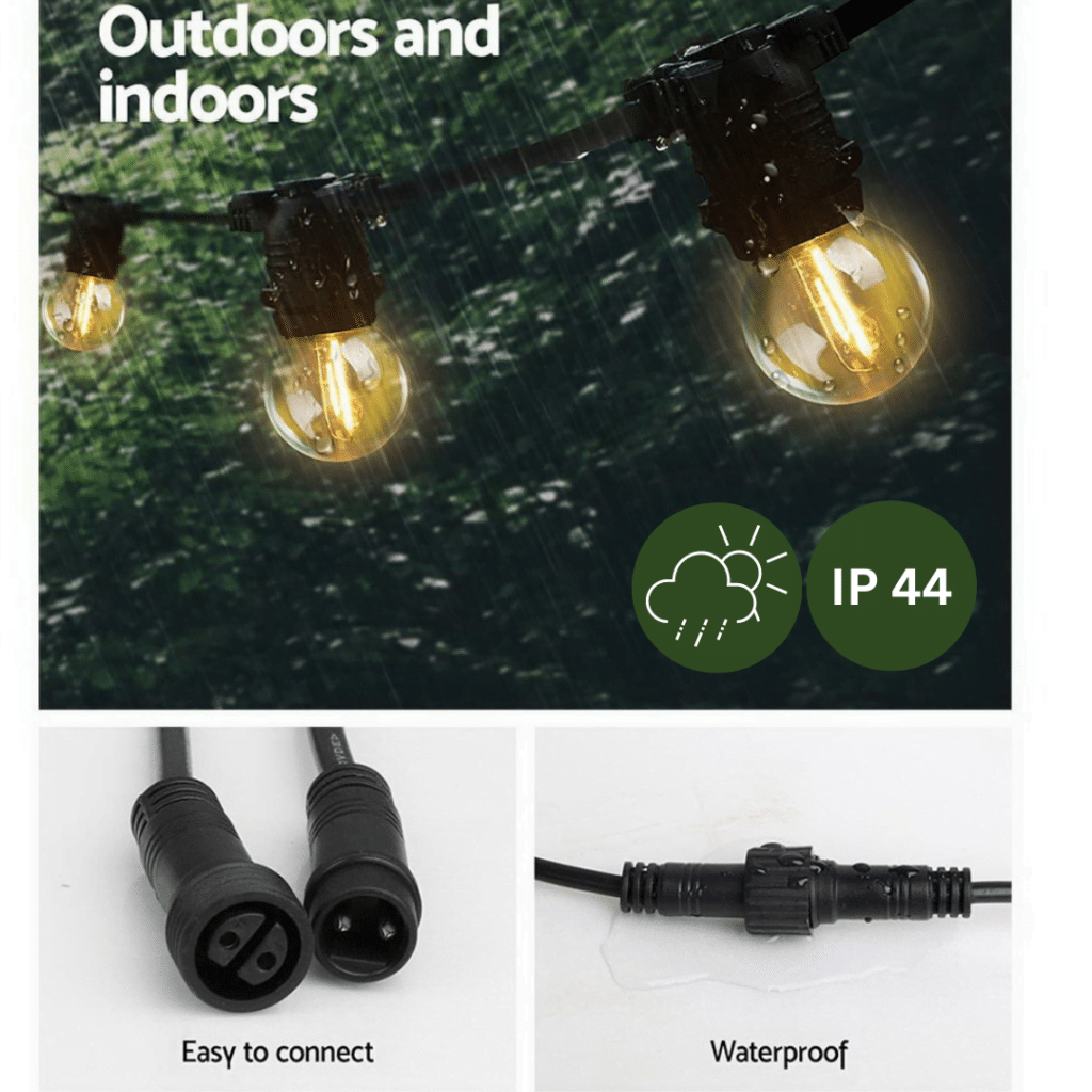 20m Heavy Duty Warm White LED String Lights | Connectable