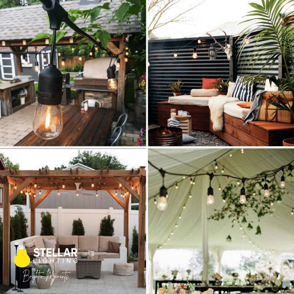 String Lighting - 10m LED Festoon Outdoor Drop String Lights