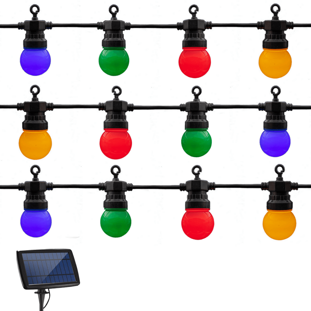 Solar 10m Multi-Colour String Lights | Festive Atmosphere