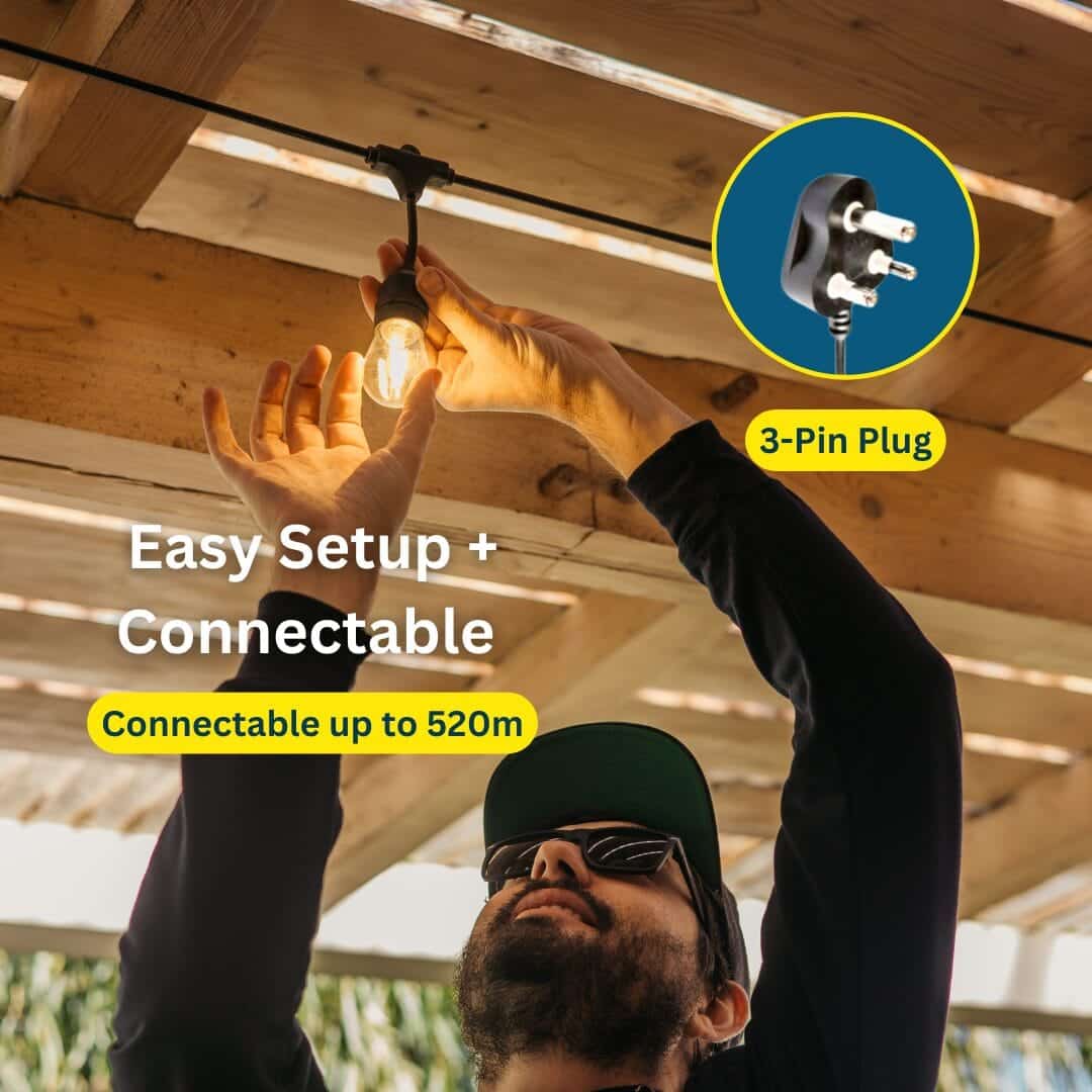 String Lighting - 20m LED Festoon Outdoor Drop String Lights