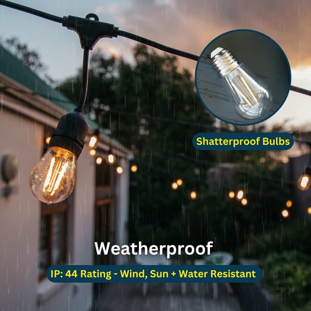 String Light 10m 10 LED Festoon Outdoor Drop String Lights