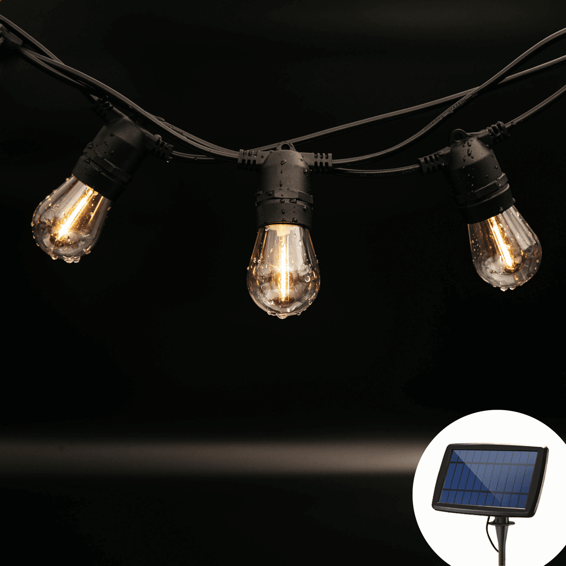 Solar 10m LED Heavy Duty Festoon String Lights