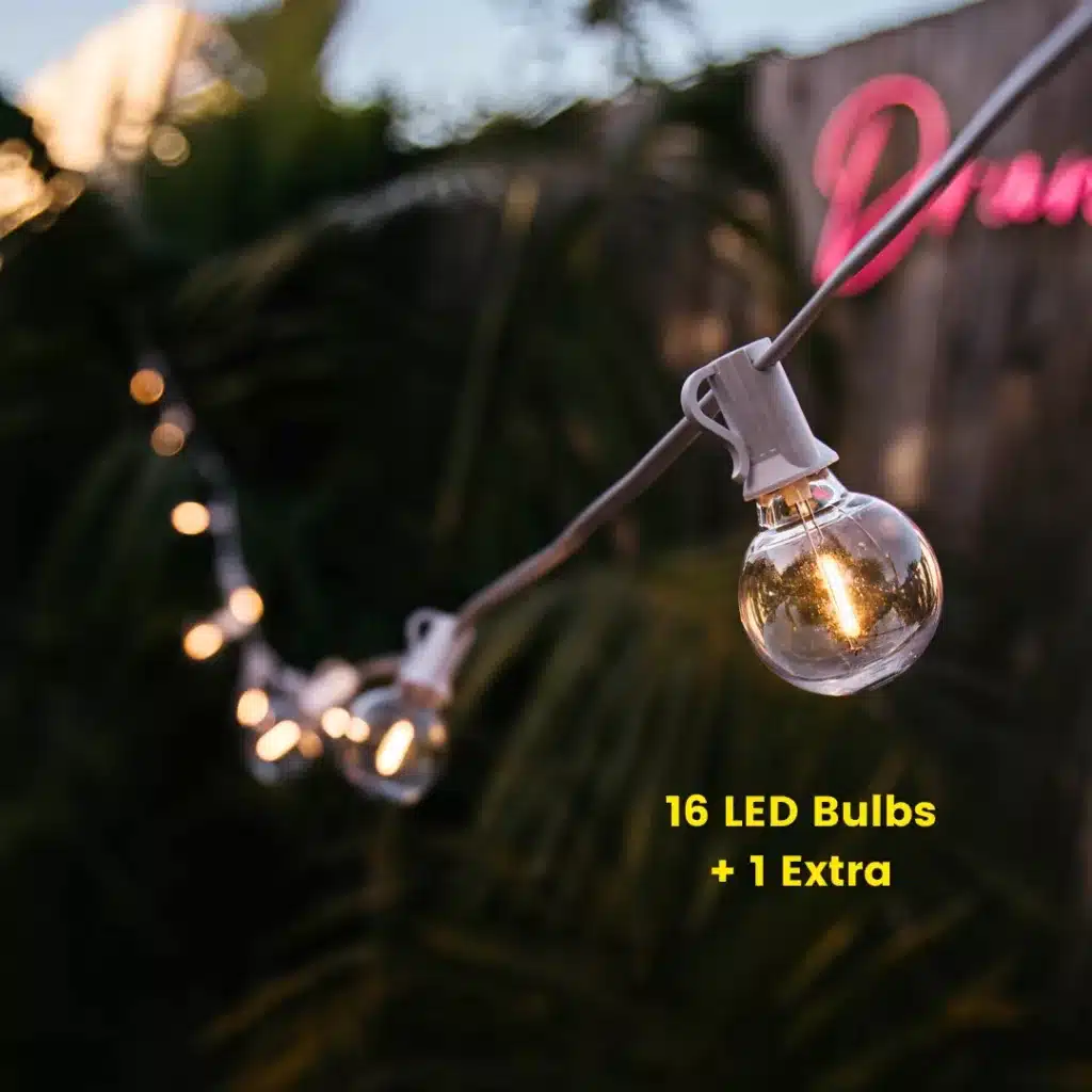 Solar 5m String Lights with 16 Warm White LED Bulbs