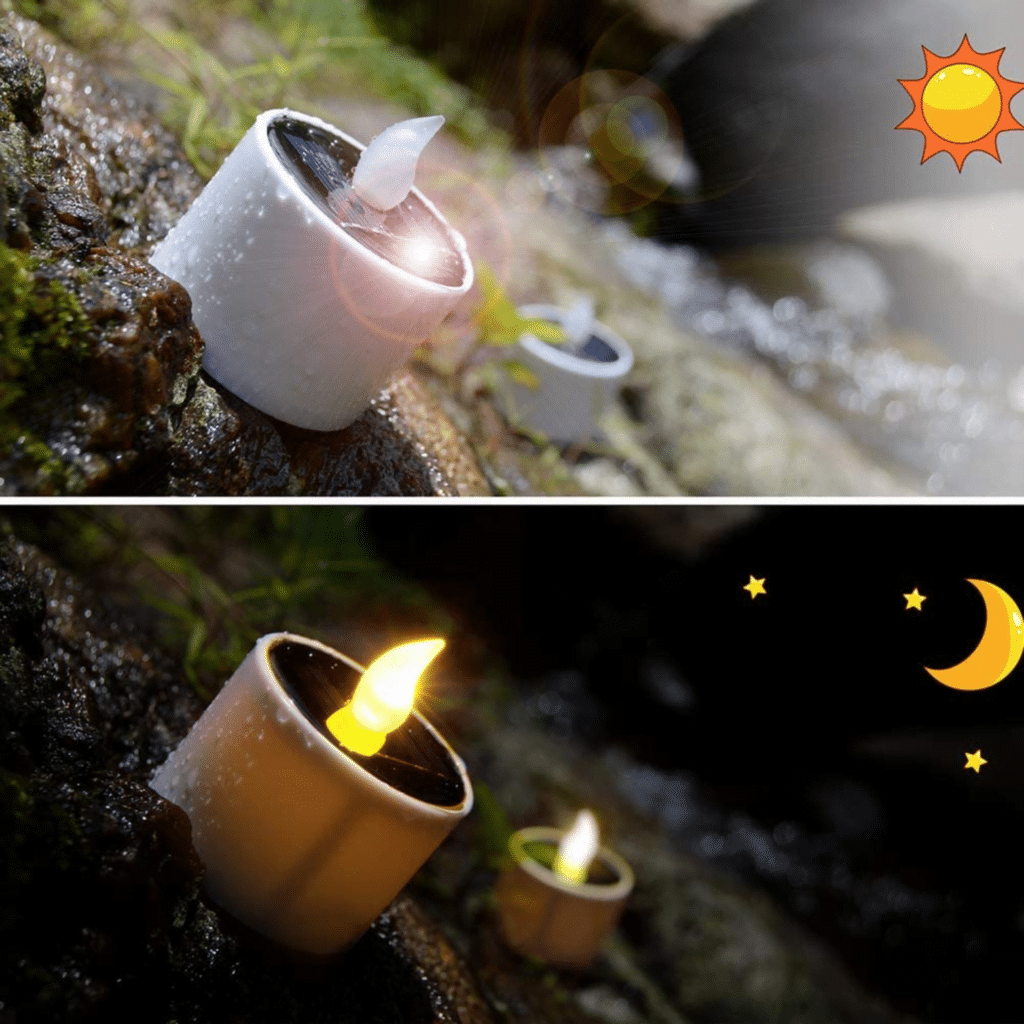Solar Flameless LED Tea Light Candles 6 Pack