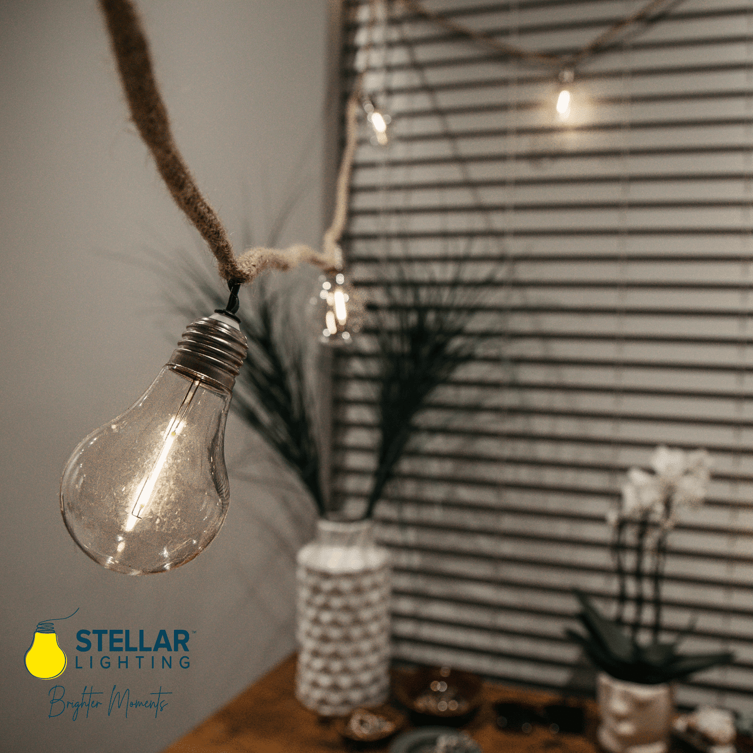 Solar Power 5m Cotton LED String Lights | Patio + Home