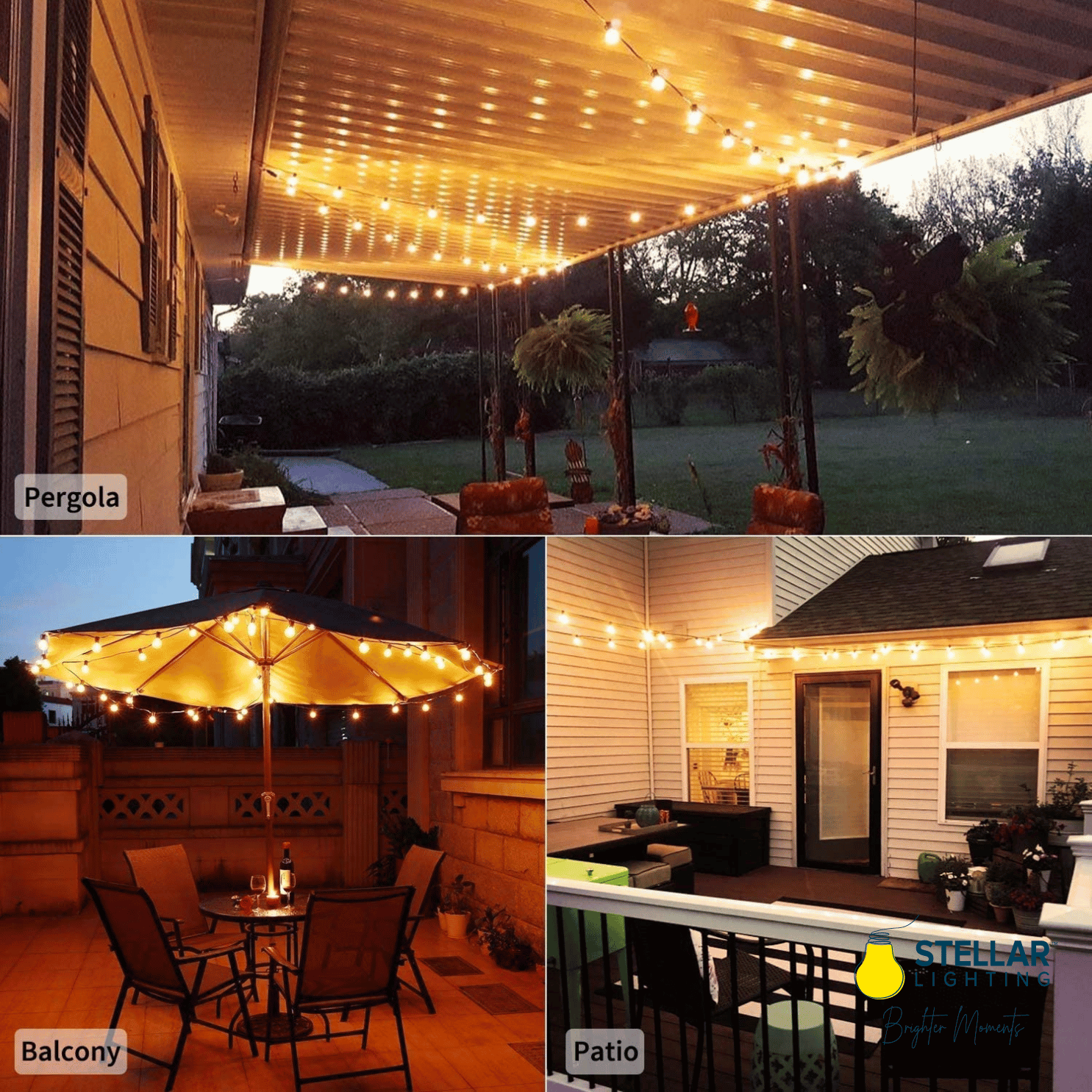 String Lights - 10 Warm White 32 LED Bulb String Lighting