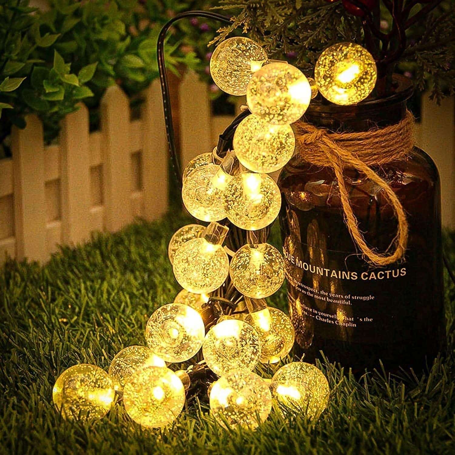 Solar 7m LED Bubble Ball Fairy Lights with 50 Bulbs