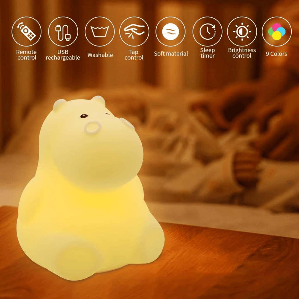 Night Light - Rechargeable LED Kids HIPPO