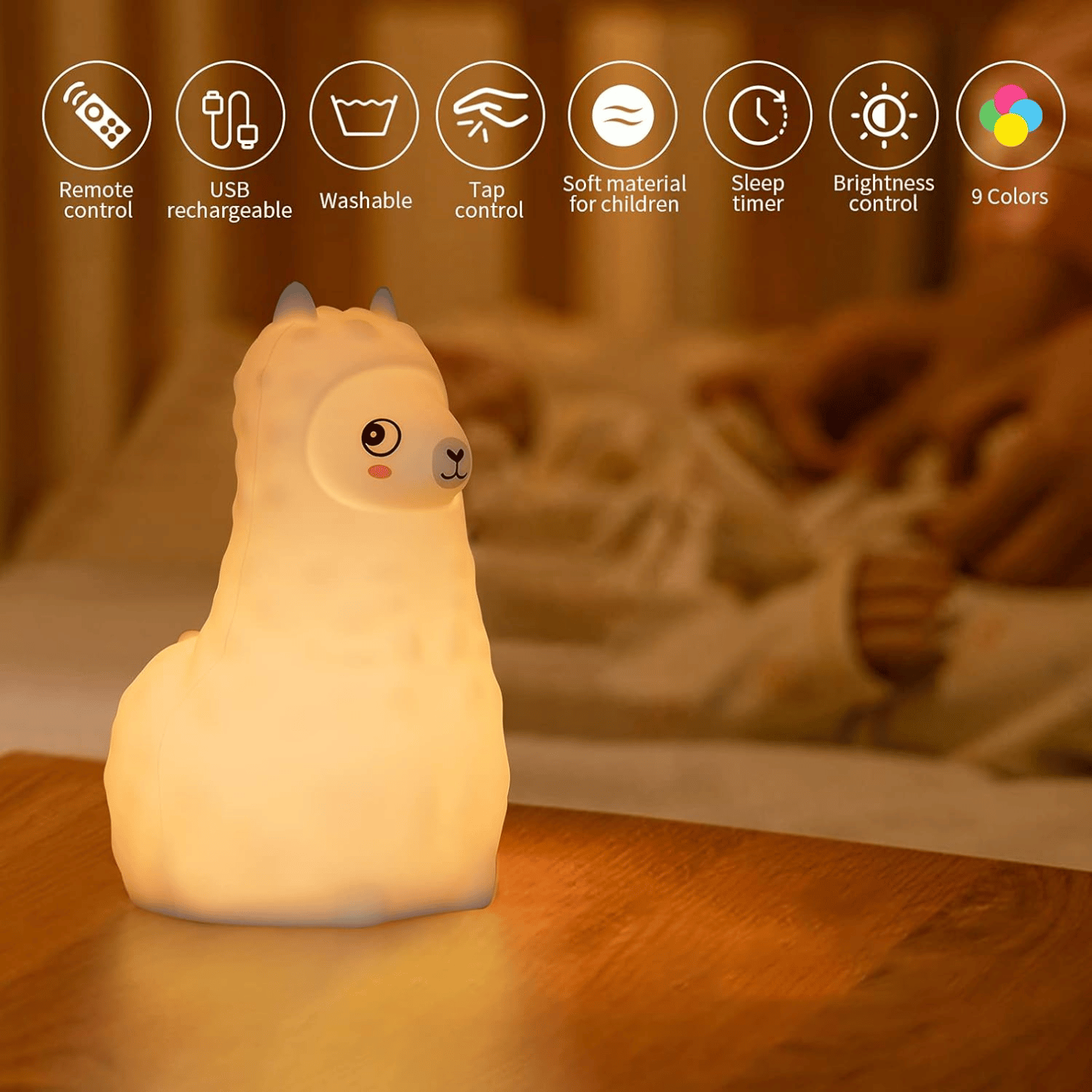 Night Light - Rechargeable LED Kids LLAMA