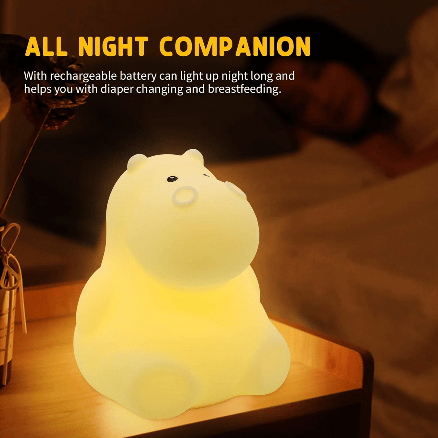 Night Light - Rechargeable LED Kids HIPPO