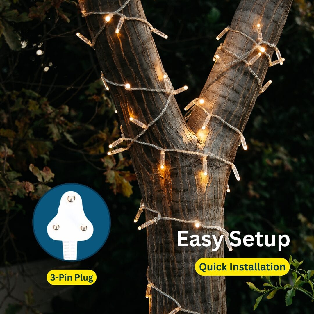 Fairy Lights in 10m with 100 LED Bulbs in Warm White