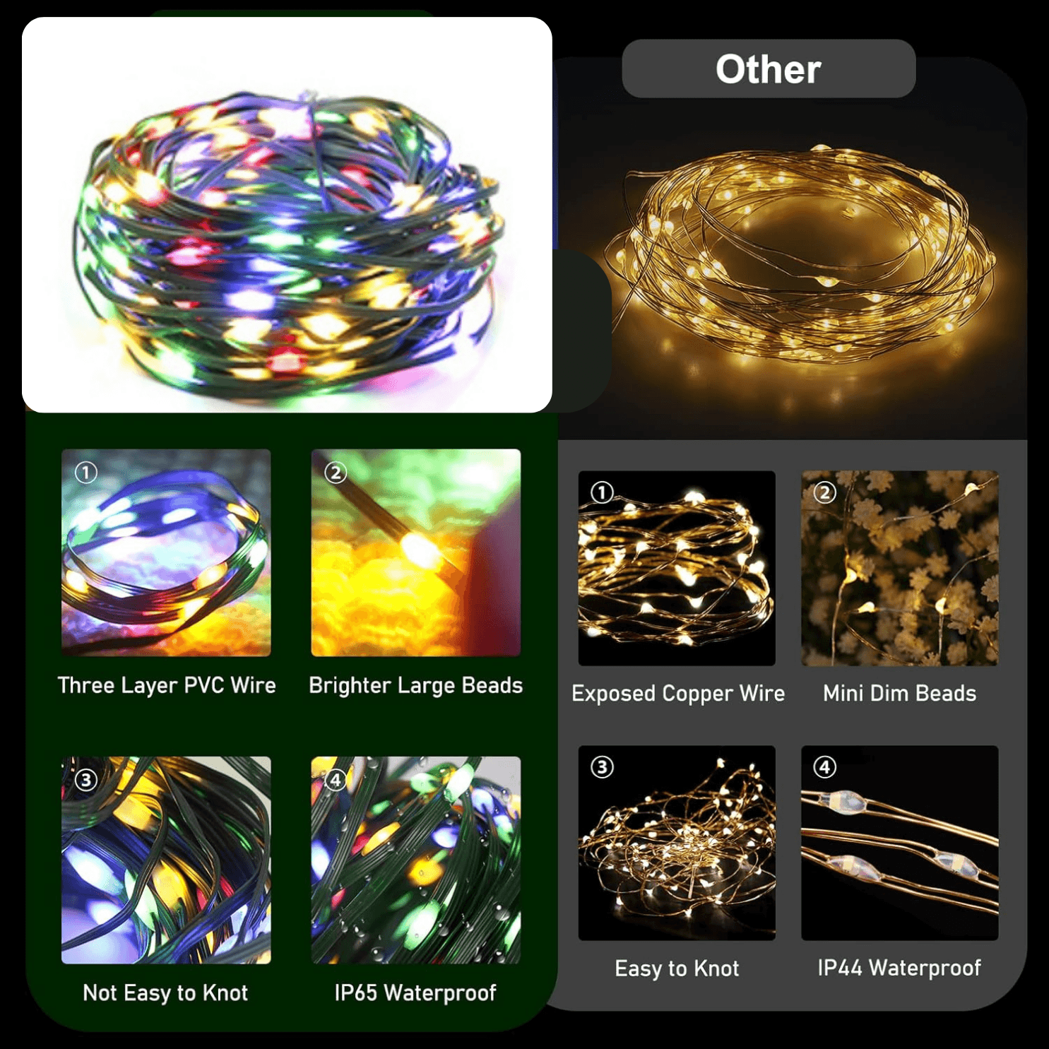 Fairy Lights in 10m 200 Colourful LED Green Wire