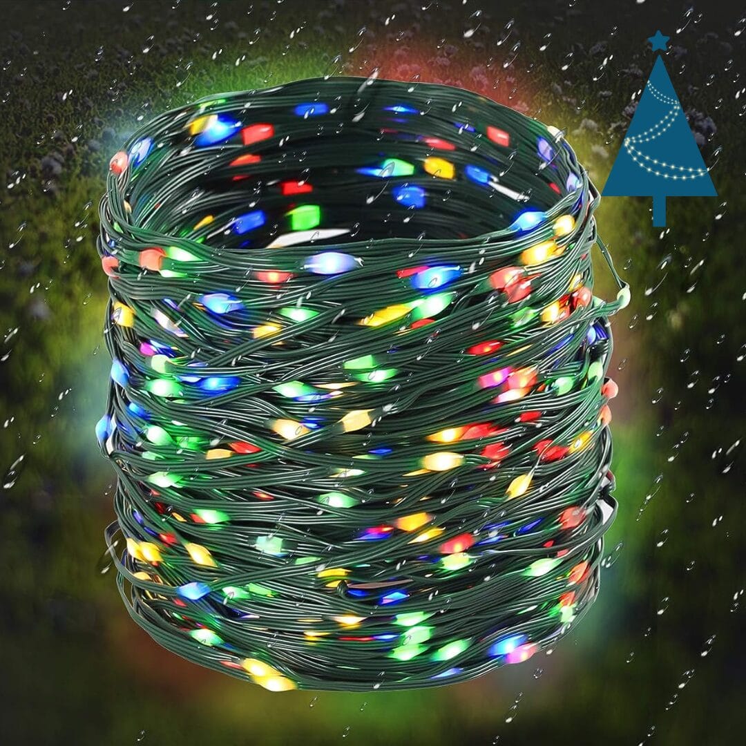 Fairy Lights in 10m 200 Colourful LED Green Wire