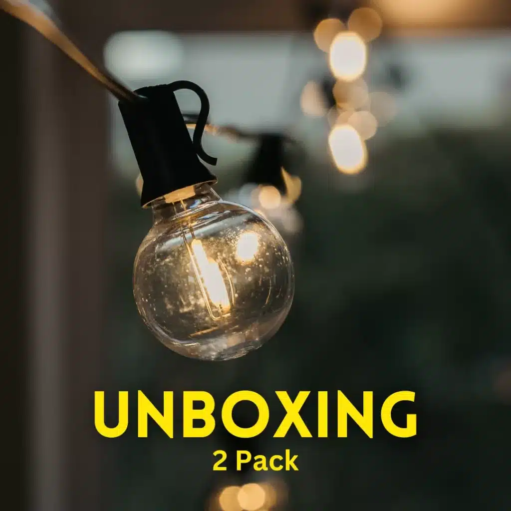 String Lights - 20m Warm White LED Bulbs | Patio Lighting