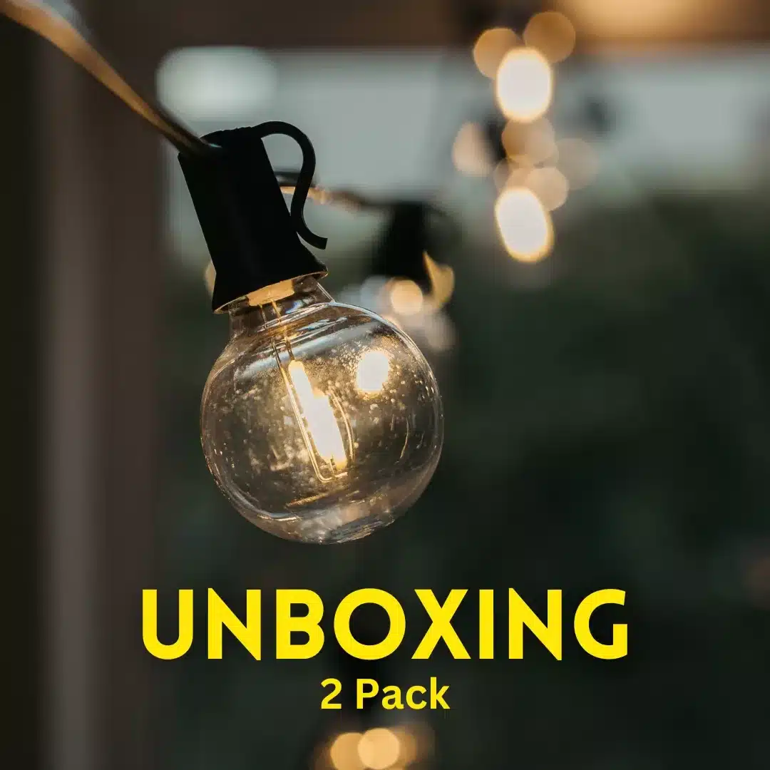 String Lights - 20m Warm White LED Bulbs | Patio Lighting