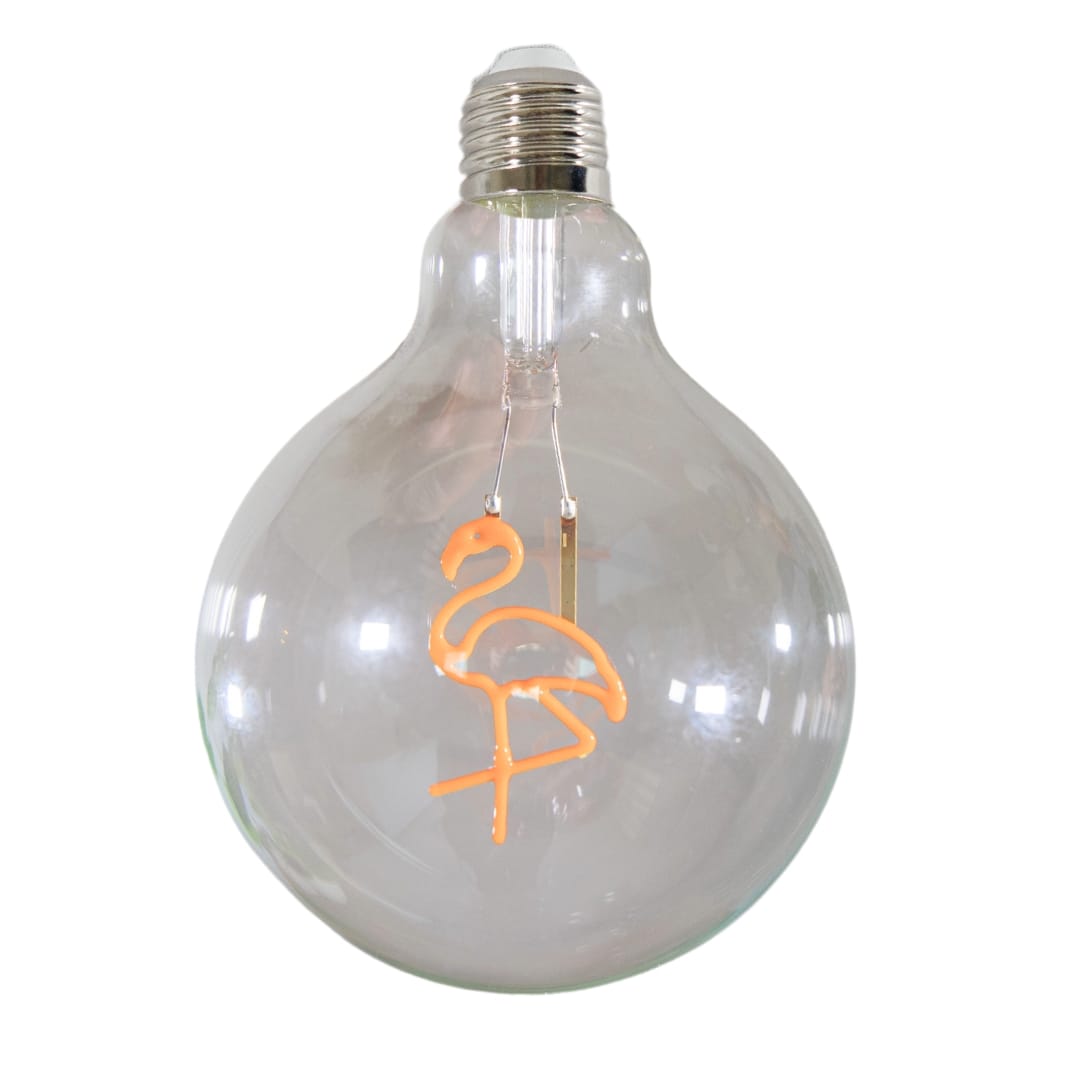 Retro Edison Light Bulb G125 Pink FLAMINGO LED E27 3W