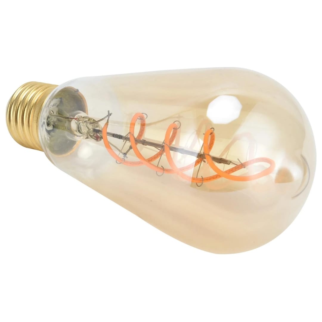 Vintage Edison Spiral Light Bulb ST64 Golden LED E27 3W